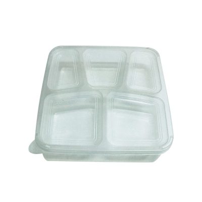 Microwave Container 5 Compartment With Lid – 150 pcs – packsouq