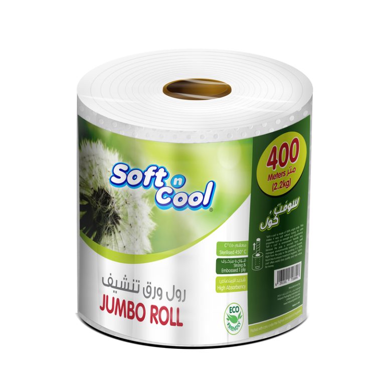 Soft N Cool Paper Jumbo Roll 400 Meter – 1 roll – packsouq