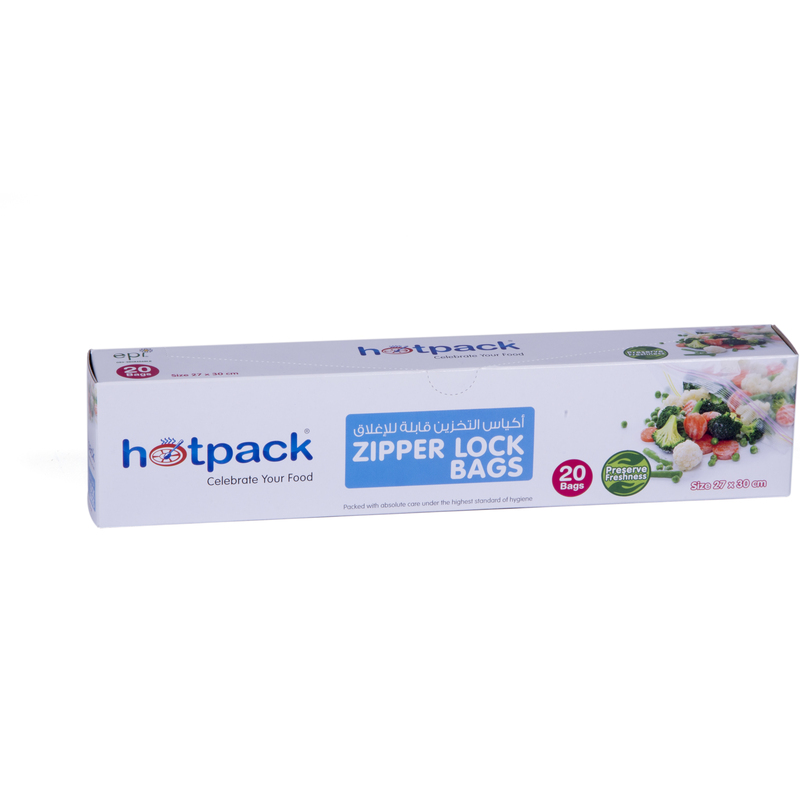 Hotpack - Zipper Lock Bag 30cm x 40cm - 100 pcs x 10 packets - packsouq