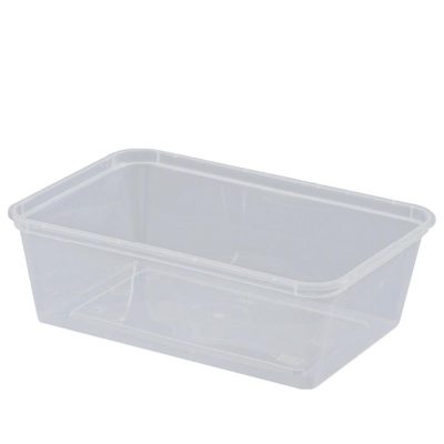 750ml Microwave Clear Rectangular Container – 1 x 500 – packsouq