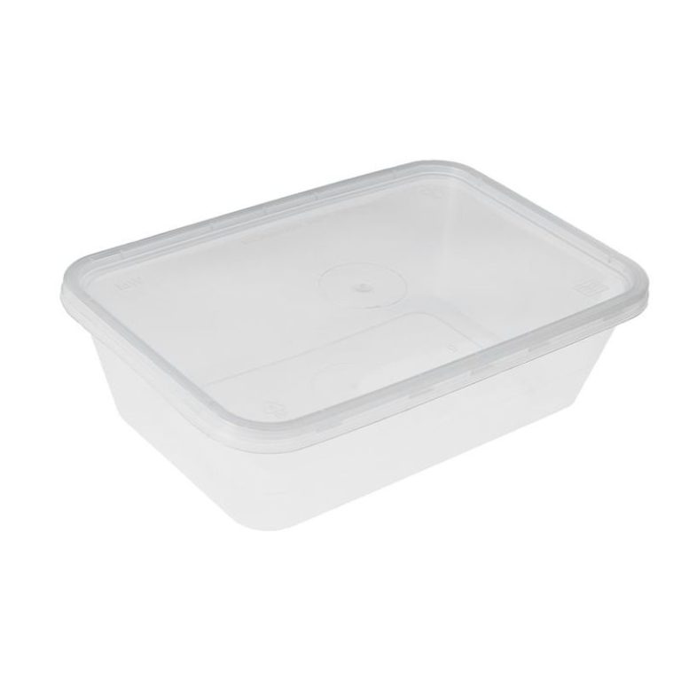 Microwave Clear Rectangular Container, 500ml - 1 x 500 - packsouq