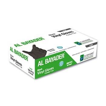 Al Bayader Powder Free Disposable Vinyl Gloves - Large/Black [Pack of ...