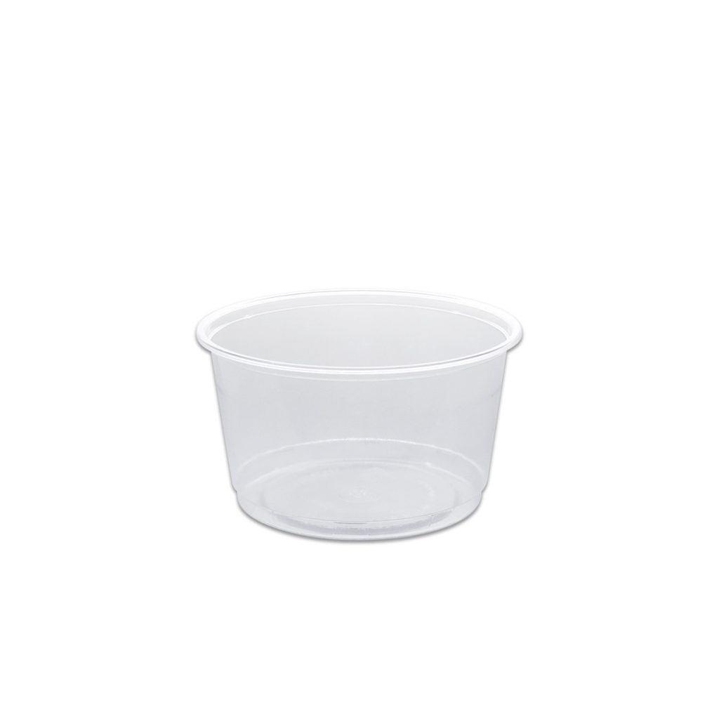 Towerpac White Round Plastic food Container with Flat Base PP 250cc ...