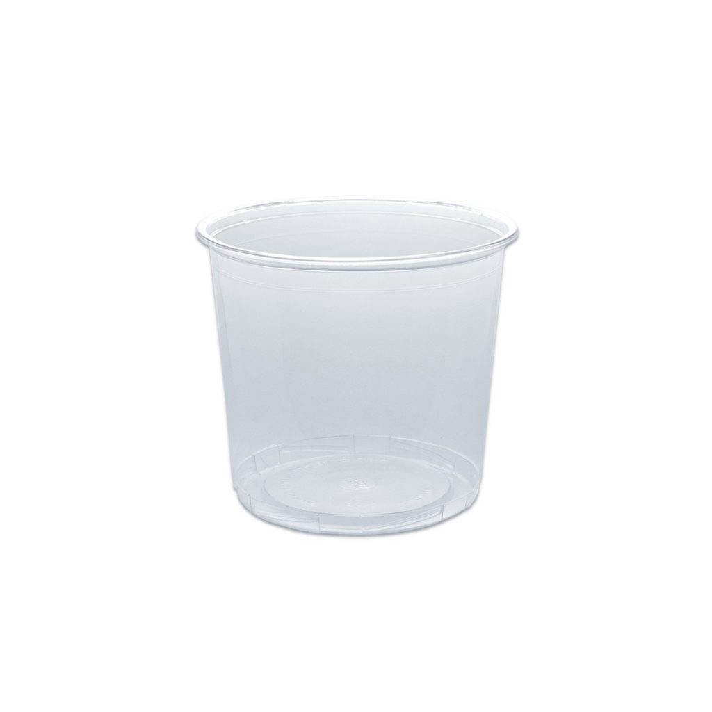 Towerpac Clear Round Plastic food Container with Flat Base PET 500cc ...