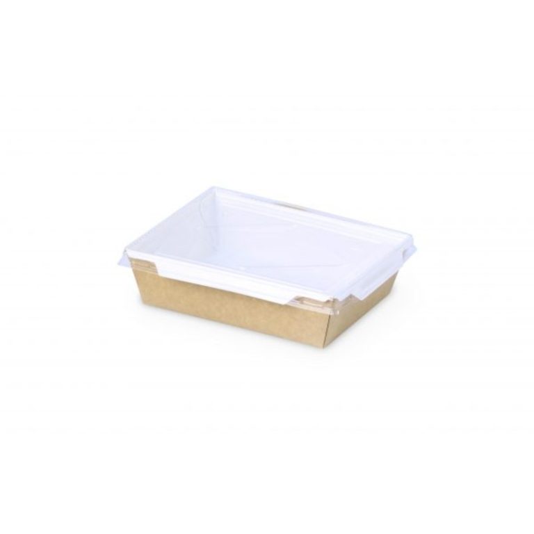 Solpak – Kraft Paper Tray with Pet Lid – 700ml – 200 Pcs – packsouq
