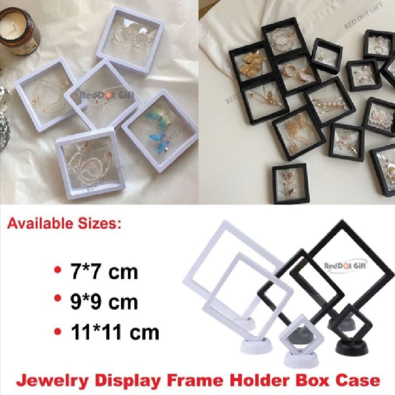 12Pcs 3D Floating Thin Film Jewelry Storage Box, Transparent Frame ...