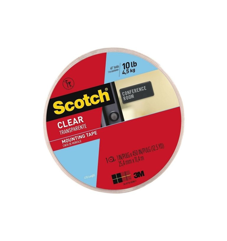 3M Scotch-Mount Clear Double-Sided Mounting Tape 410H-LONG-DC, 1 in x ...